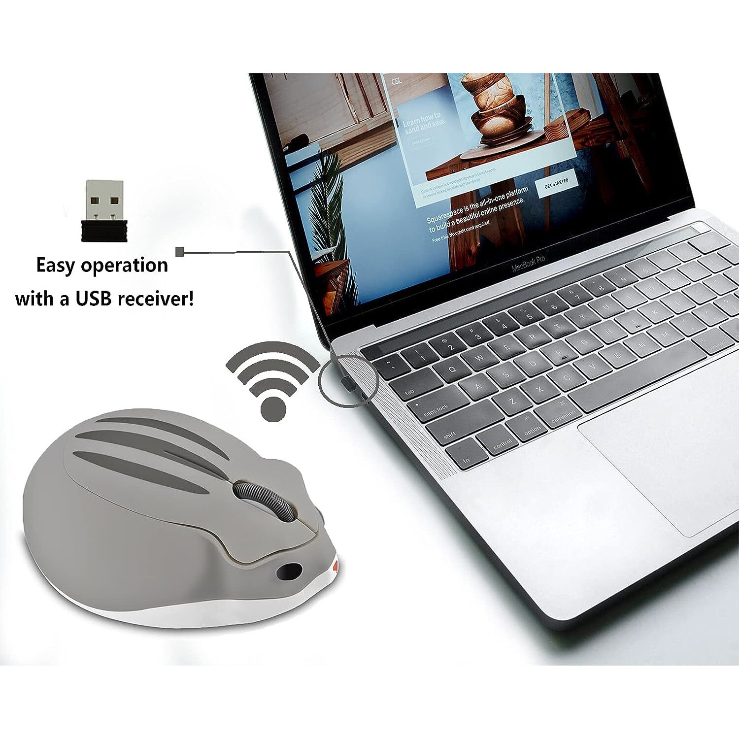 Mouse fara fir in forma de hamster, 2,4 GHz, Gri - eMAG.ro