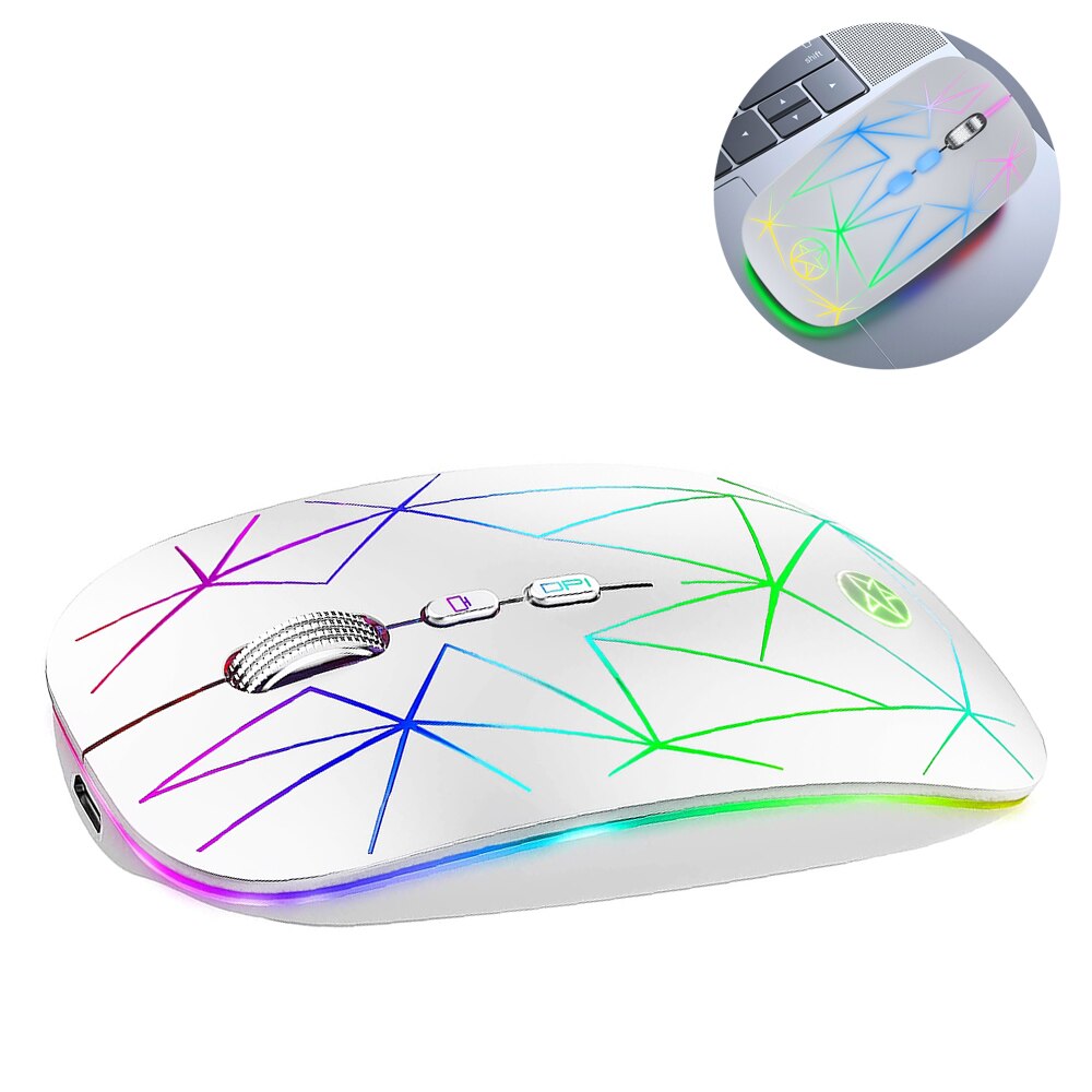 Mouse fara fir, Bluetooth, LED, Alb - eMAG.ro
