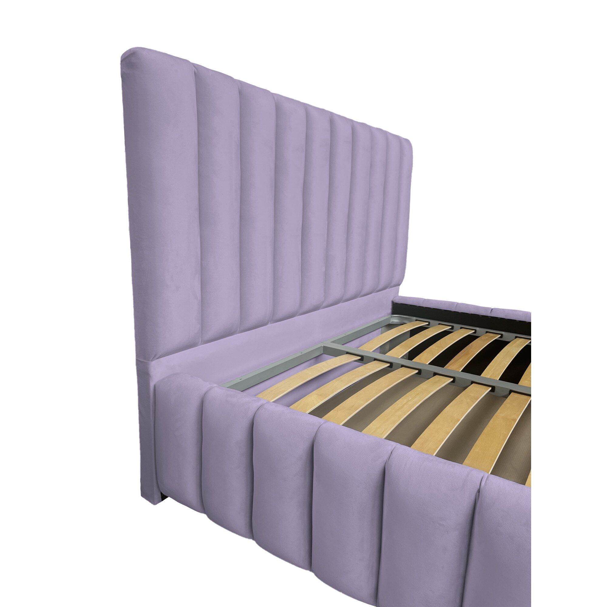 Pat tapitat James Luxury, cu lada de depozitare si somiera rabatabila ...