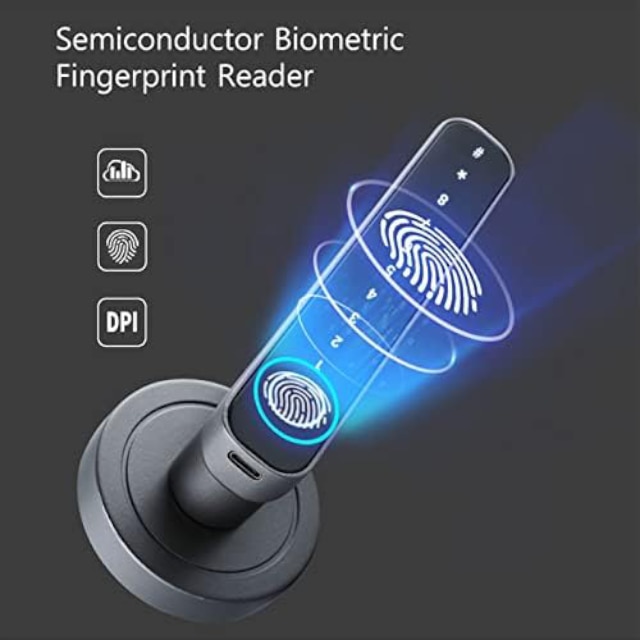 Incuietoare inteligenta smart cu amprenta digitala, cod acces, cheie si ...