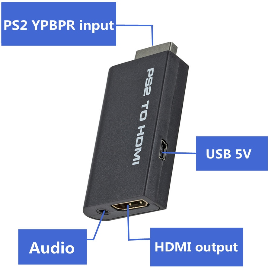 Adaptor consola PS2 cu iesire HDMI si jack audio 3.5mm, HOPE R - eMAG.ro