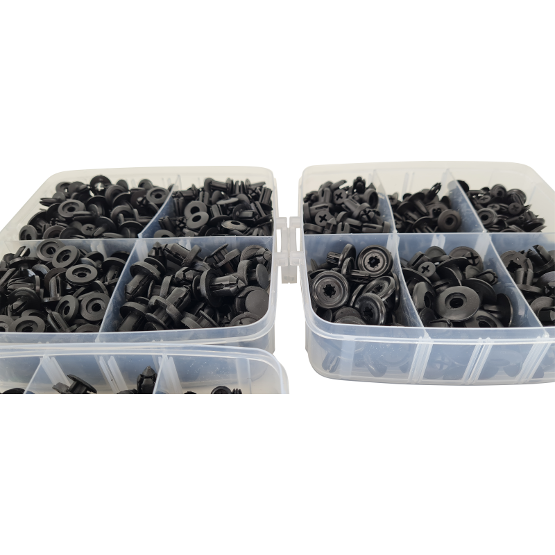 Set clipsuri cleme auto de plastic, universale, 620 piese - eMAG.ro