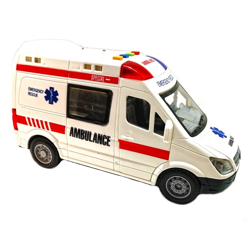 Masinuta SMARTIX® pentru copii, ambulanta cu lumini, sunete si usi ...