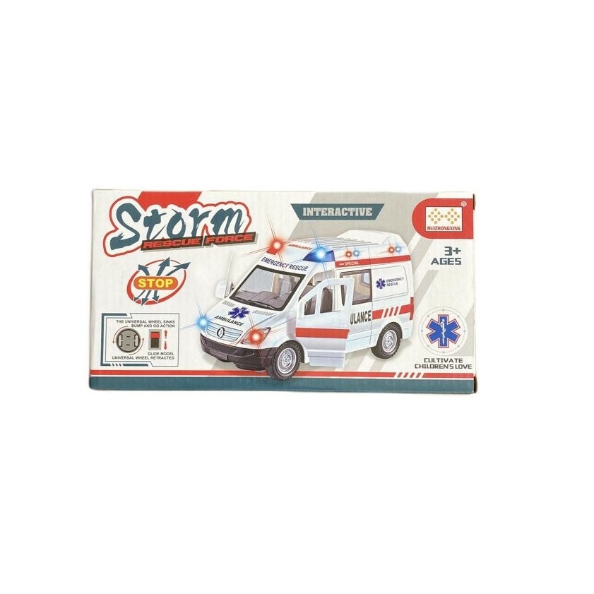 Masinuta SMARTIX® pentru copii, ambulanta cu lumini, sunete si usi ...