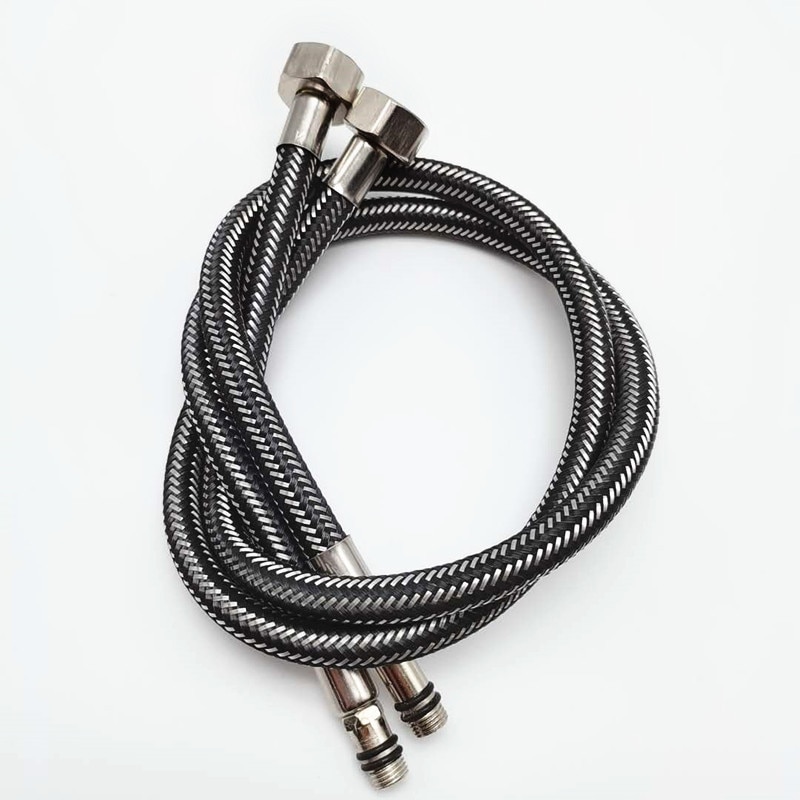 Ser 2 furtune, Inox, Flexibil, Lungime 60 cm, Negru - eMAG.ro