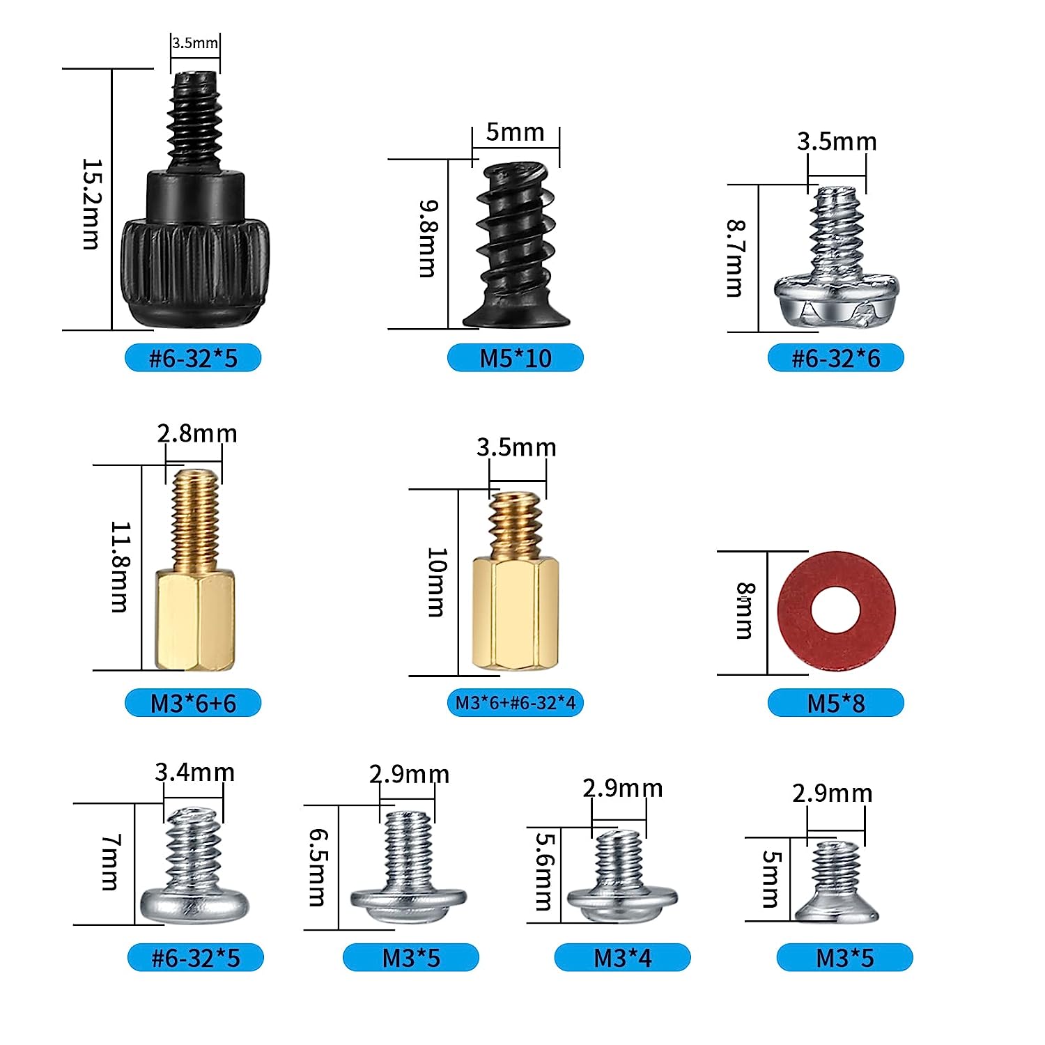 Set 380 suruburi pentru calculatoare, JENUOS®, 14 dimensiuni, cu cutie ...