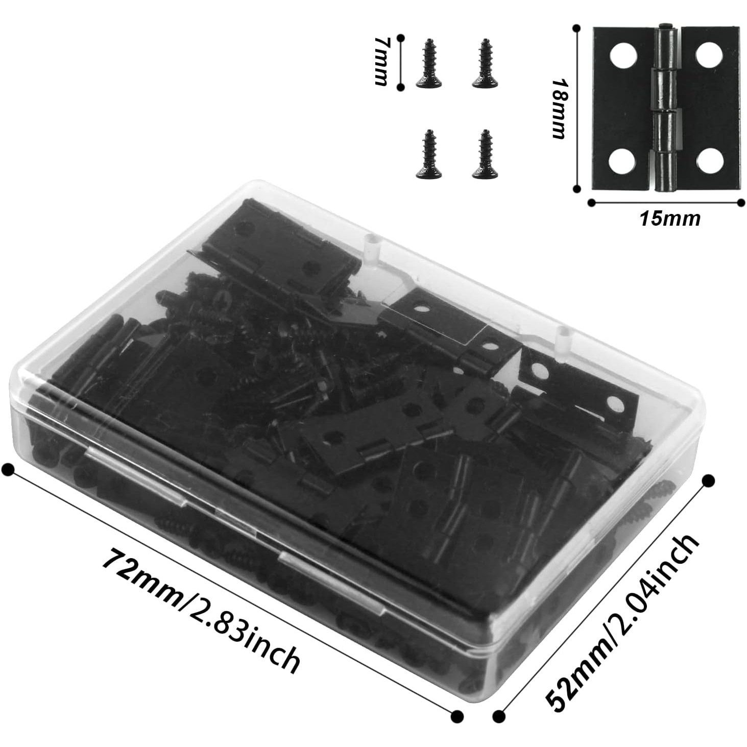 Set 50 mini balamale/200 suruburi, JENUOS®, 18x15mm, Negru - eMAG.ro