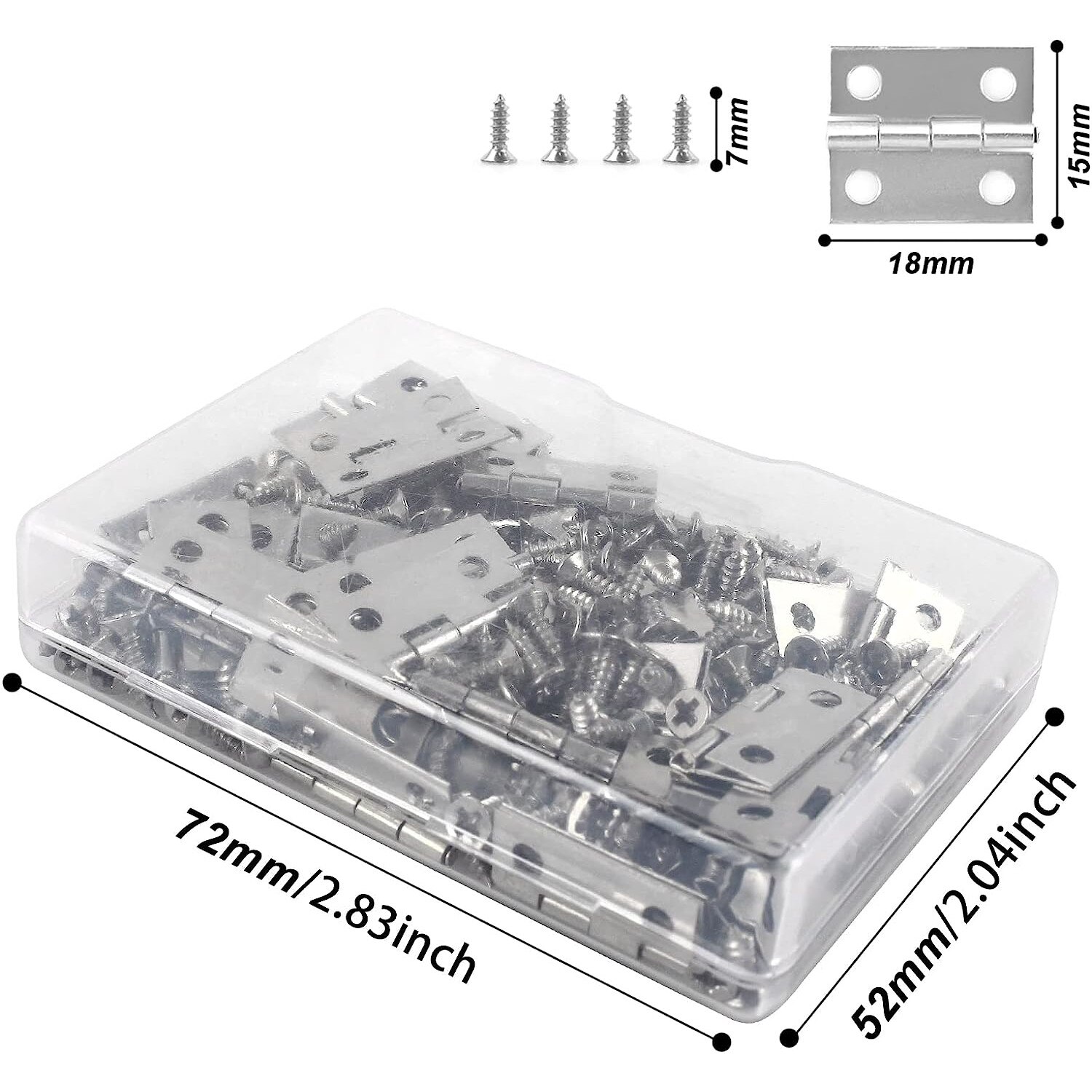 Set 50 mini balamale/200 suruburi, JENUOS®, 18x15mm, Argintiu - eMAG.ro