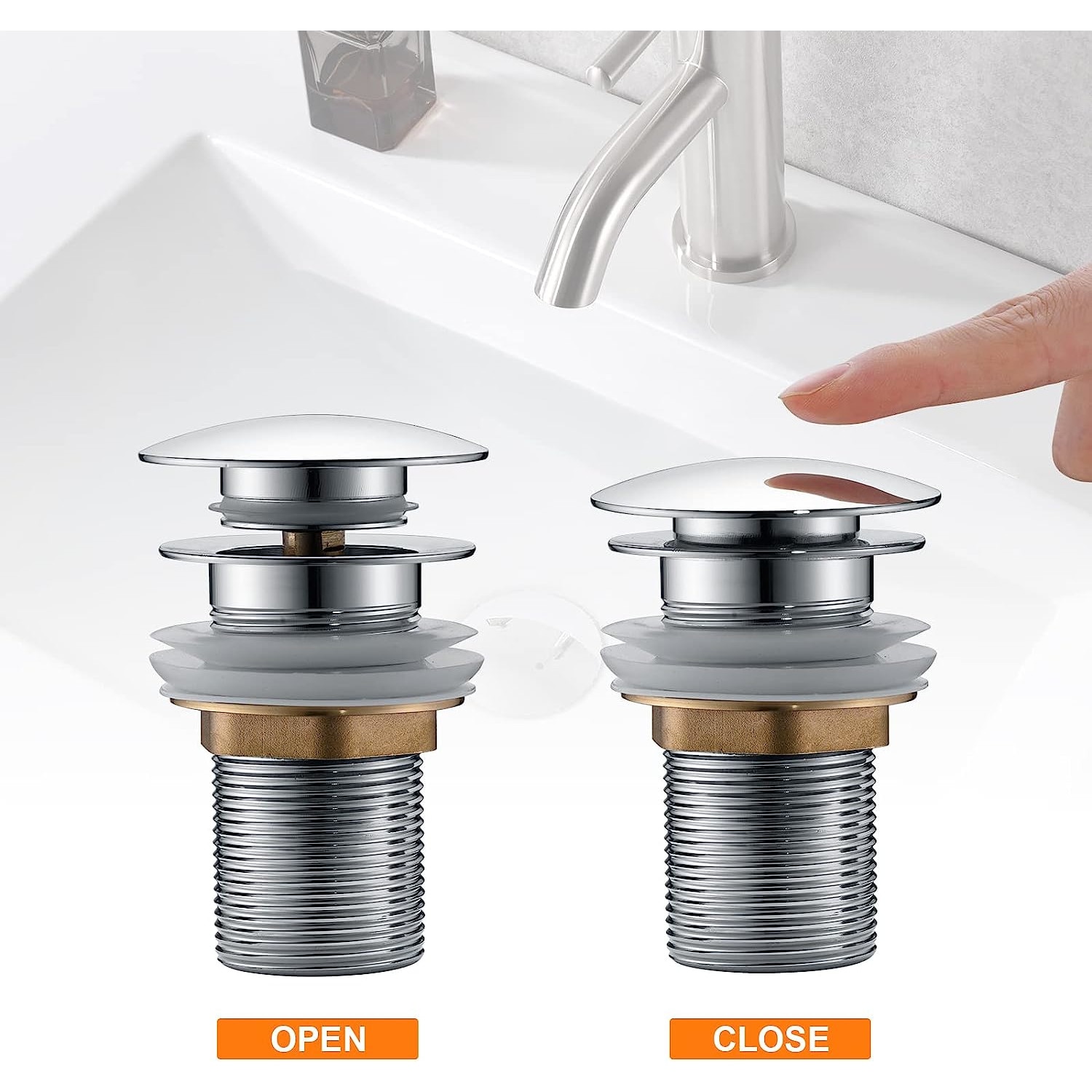 Dop scurgere lavoar, JENUOS®, Alama, cu preaplin, Auriu - eMAG.ro