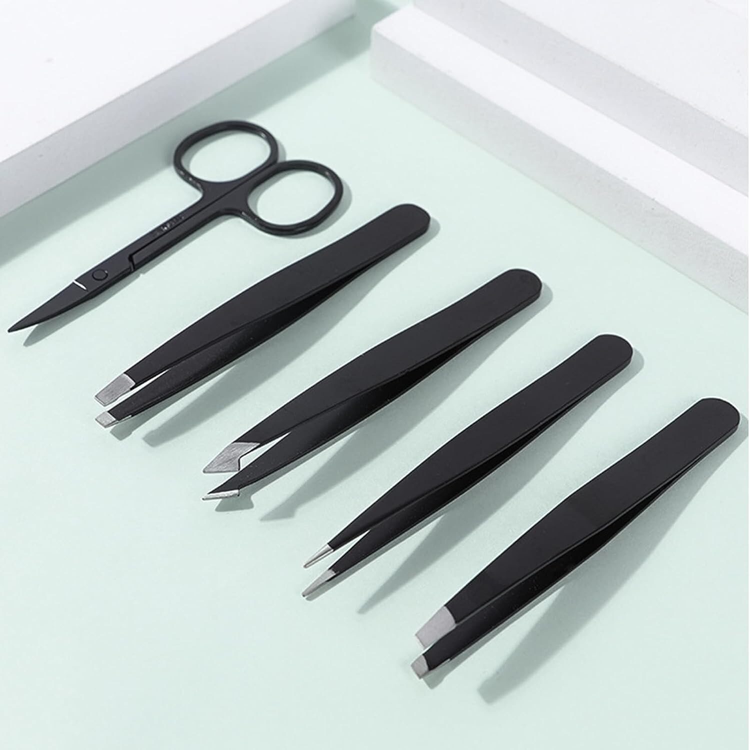 Set 5 pensete JENUOS® din otel inoxidabil de diferite latimi cu borseta ...