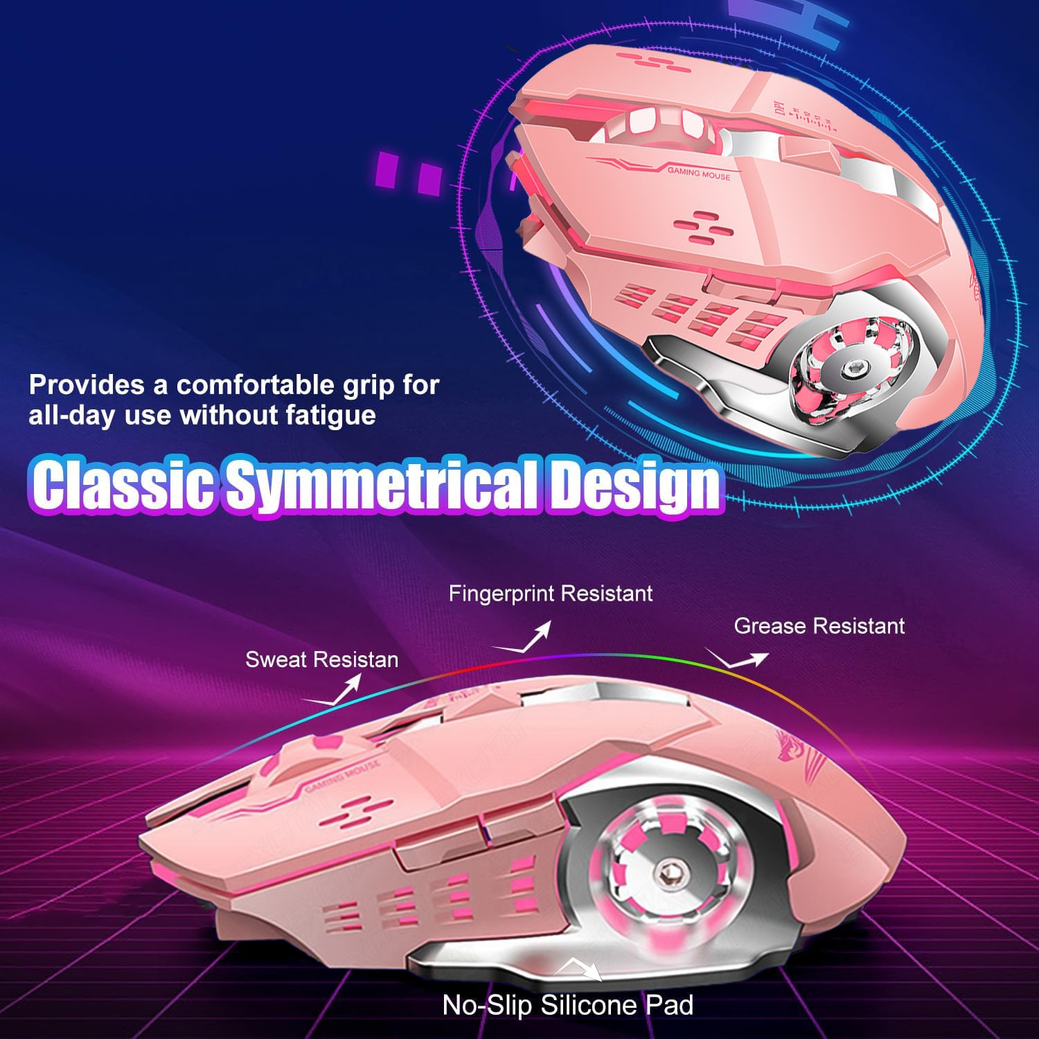 Mouse gaming, Excitat®, Receptor USB, 7 culori cu LED-uri, Mouse ...