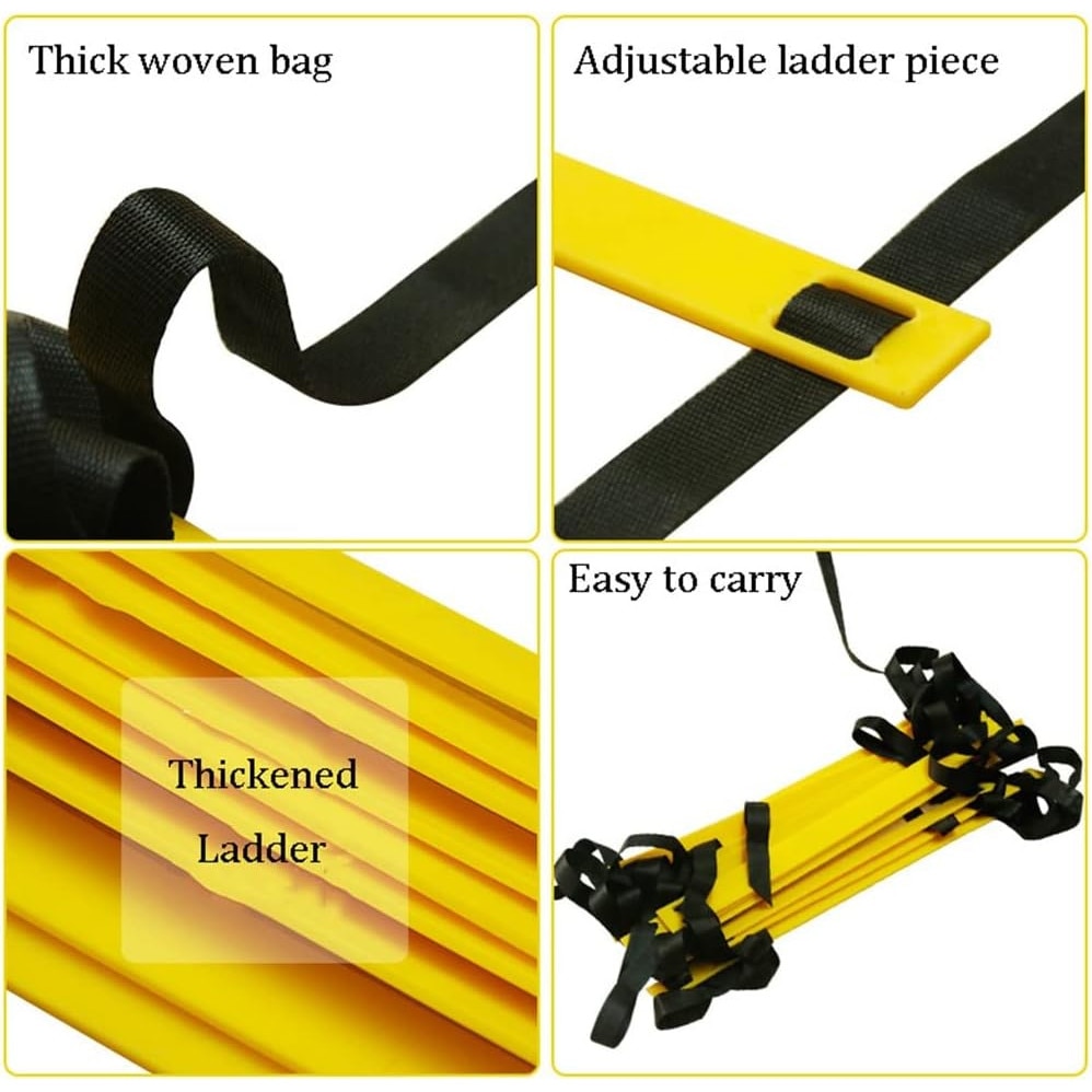 Scara antrenament, Zola®, reglabila, plastic, 6 m, negru-galben - eMAG.ro