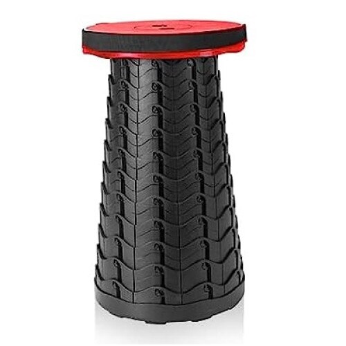 Scaun telescopic pliabil, Plastic, 150 kg, Negru/Rosu - eMAG.ro