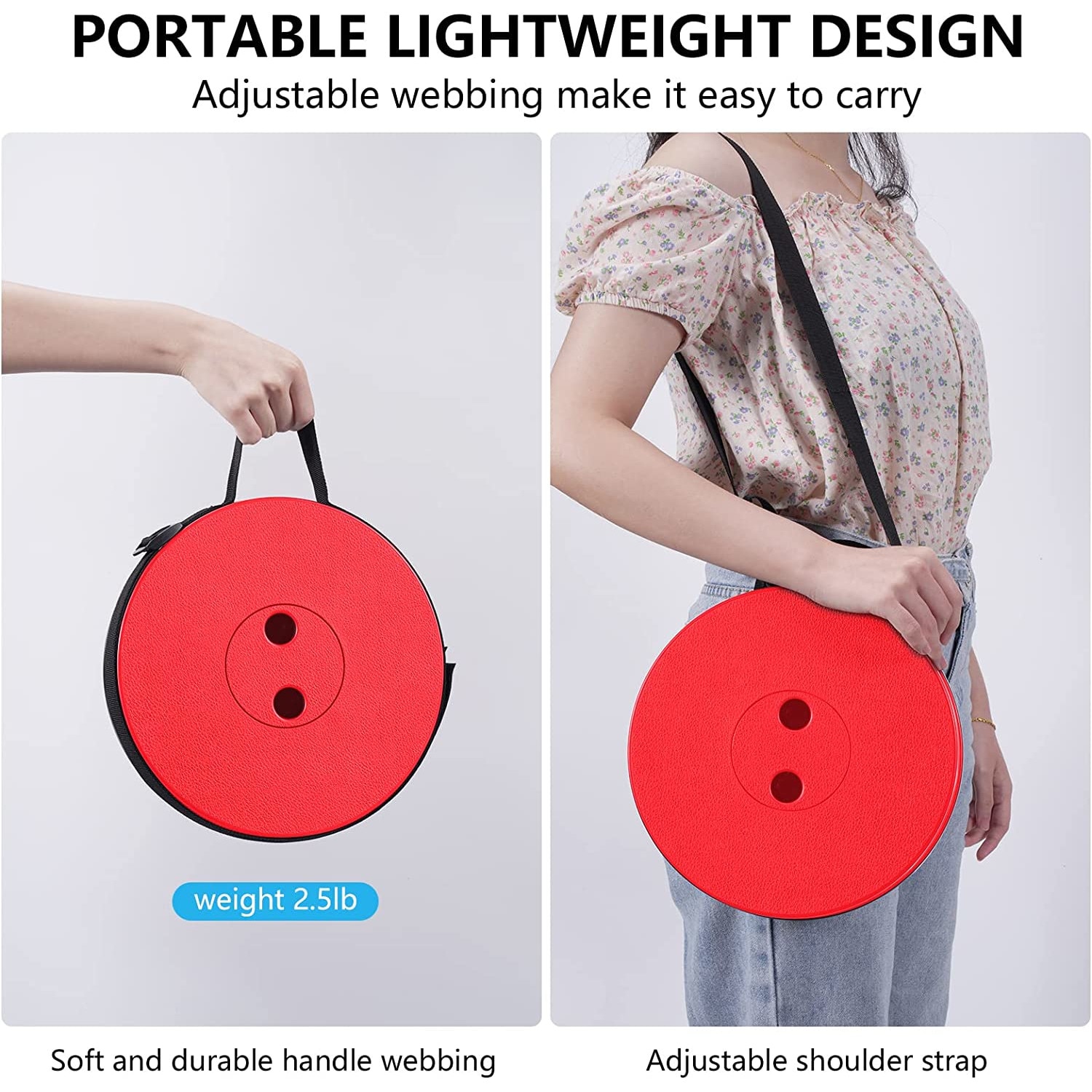 Scaun telescopic pliabil, Plastic, 150 kg, Negru/Rosu - eMAG.ro