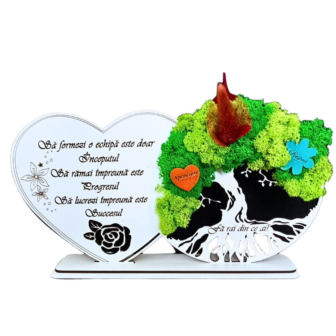 Decoratiune Copacul Vietii cu Inima personalizata cu mesaj gravat ...