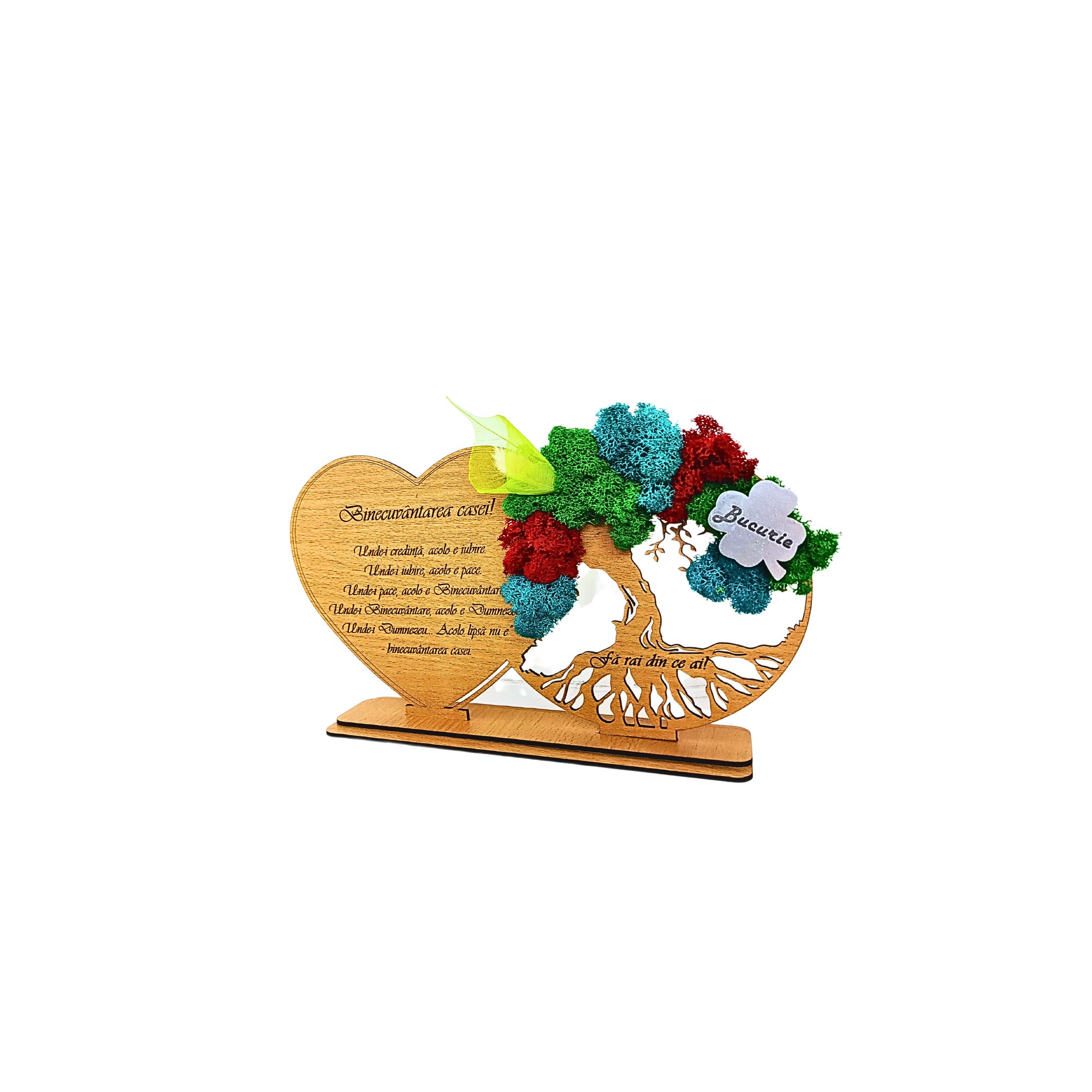 Decoratiune Copacul Vietii cu Inima personalizata cu mesaj gravat ...