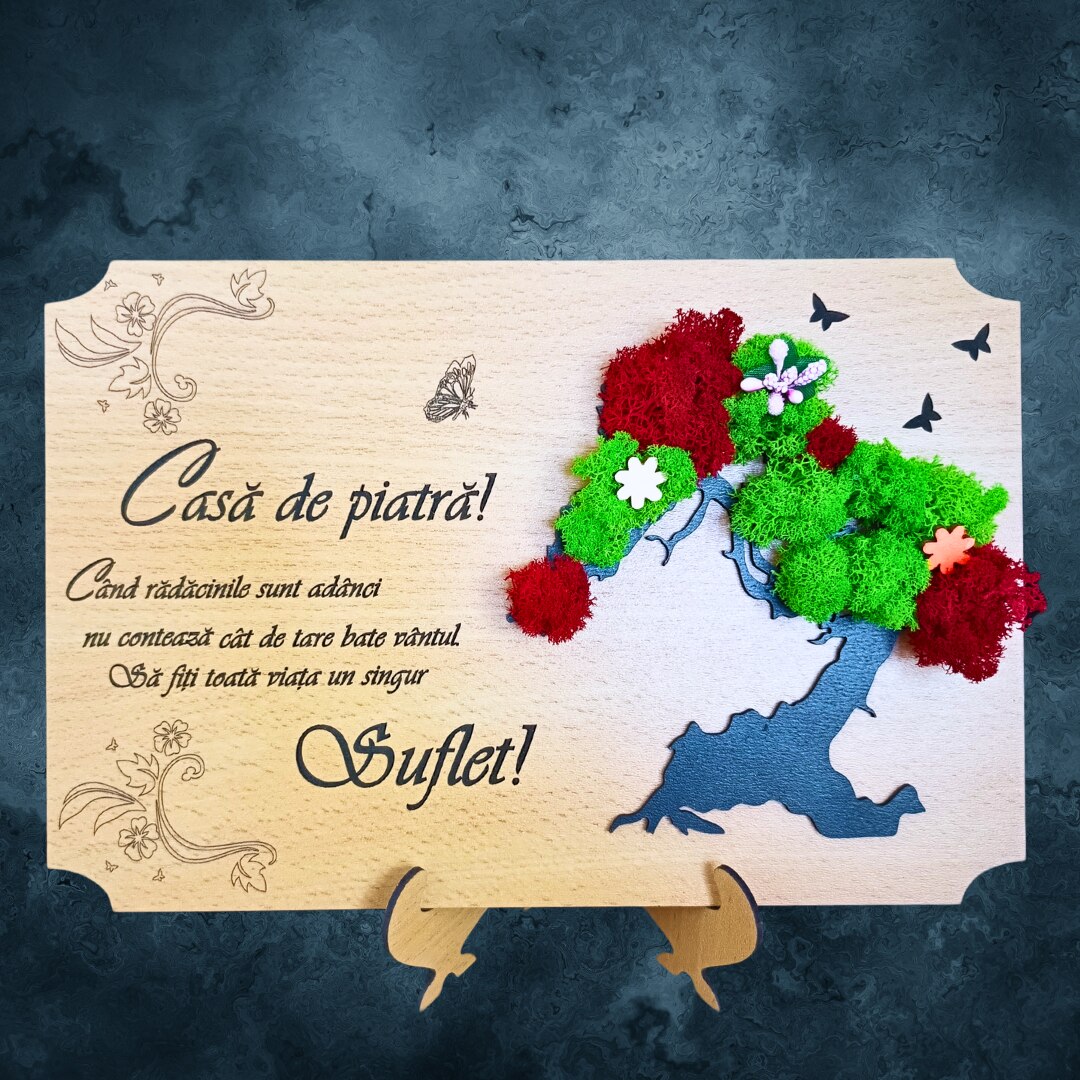Decoratiune tablou cu suport, personalizata cu mesaj standard pentru ...