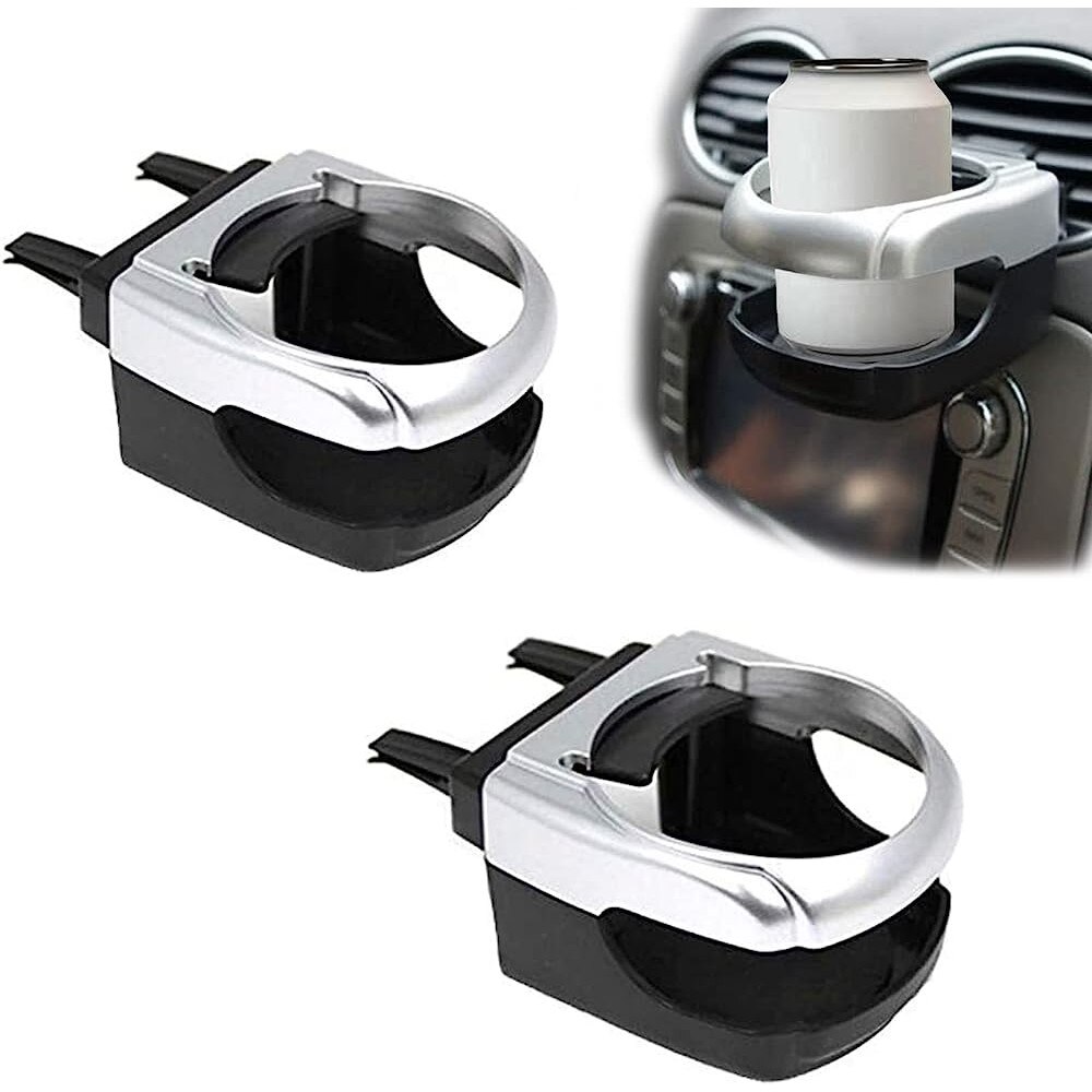 Set de 2 suporturi de pahare pentru masina, Plastic, 10x8x6CM, Alb ...