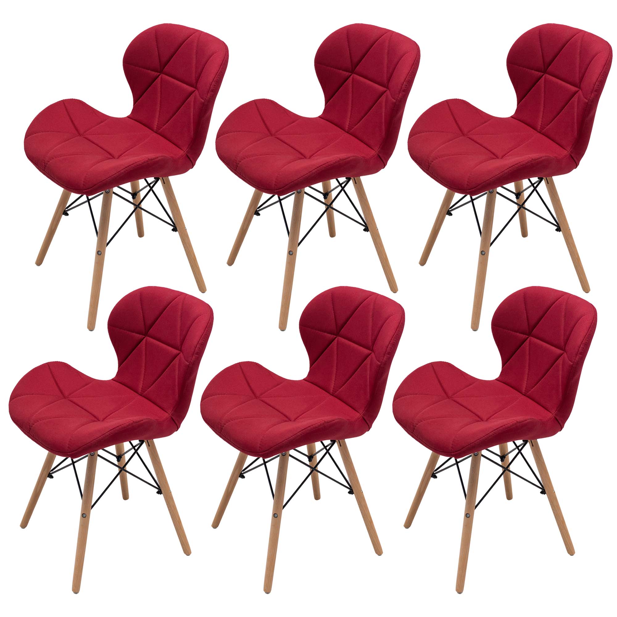 Set 6 scaune DENVER Oslo, bordo, model scandinav, sezut tip scoica ...