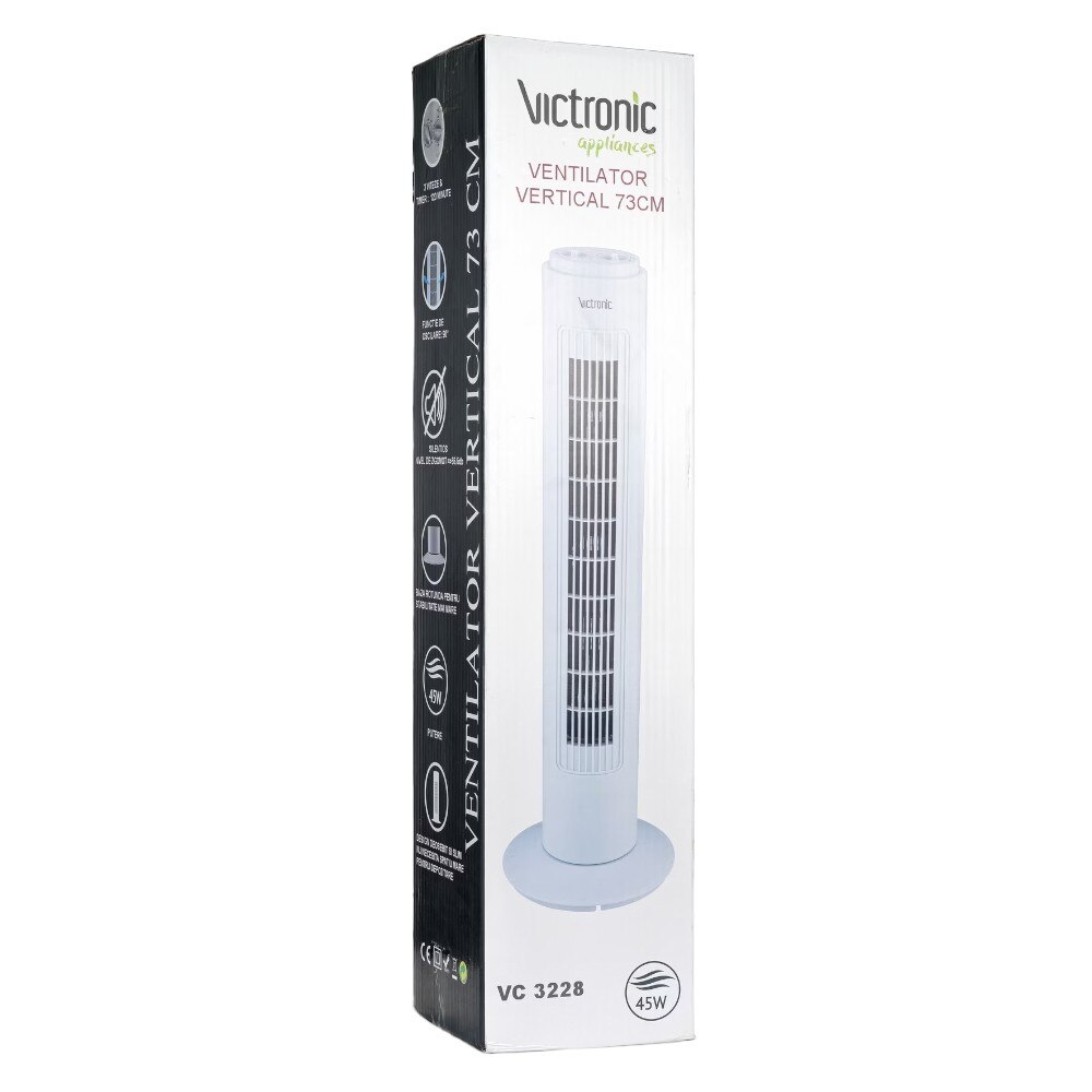 Set 2 x Ventilator Turn, 3 Viteze, 45 W, Victronic, 73 cm, VC3228 - eMAG.ro