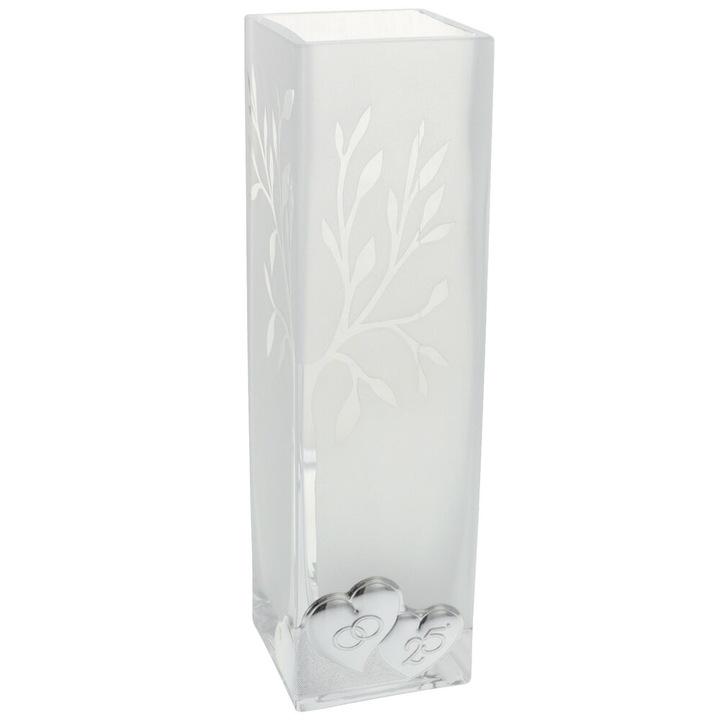 Vaza nunta de argint verighete copacul vietii 30cm - eMAG.ro