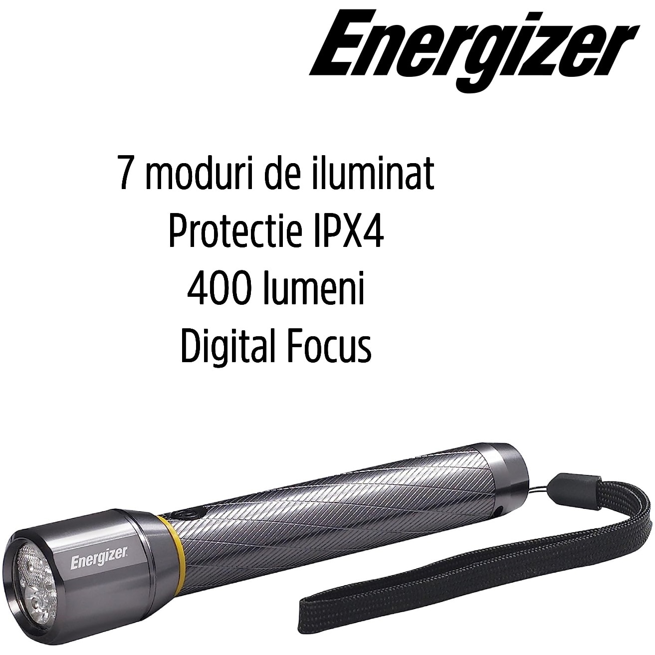 Lanterna LED Energizer LED Vision HD, 400 lm, 7 moduri de iluminare ...