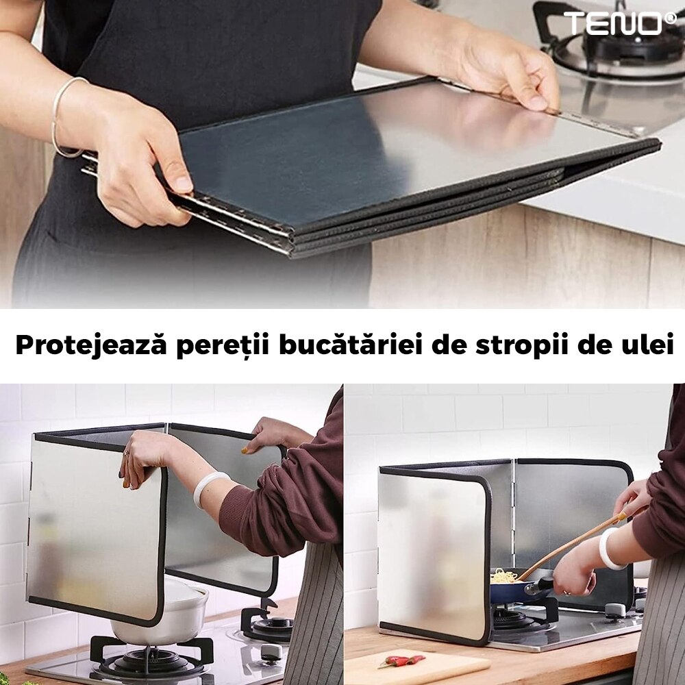 Placa de Protectie Aragaz Anti-Stropi Teno®, panou triplu, pliabila ...