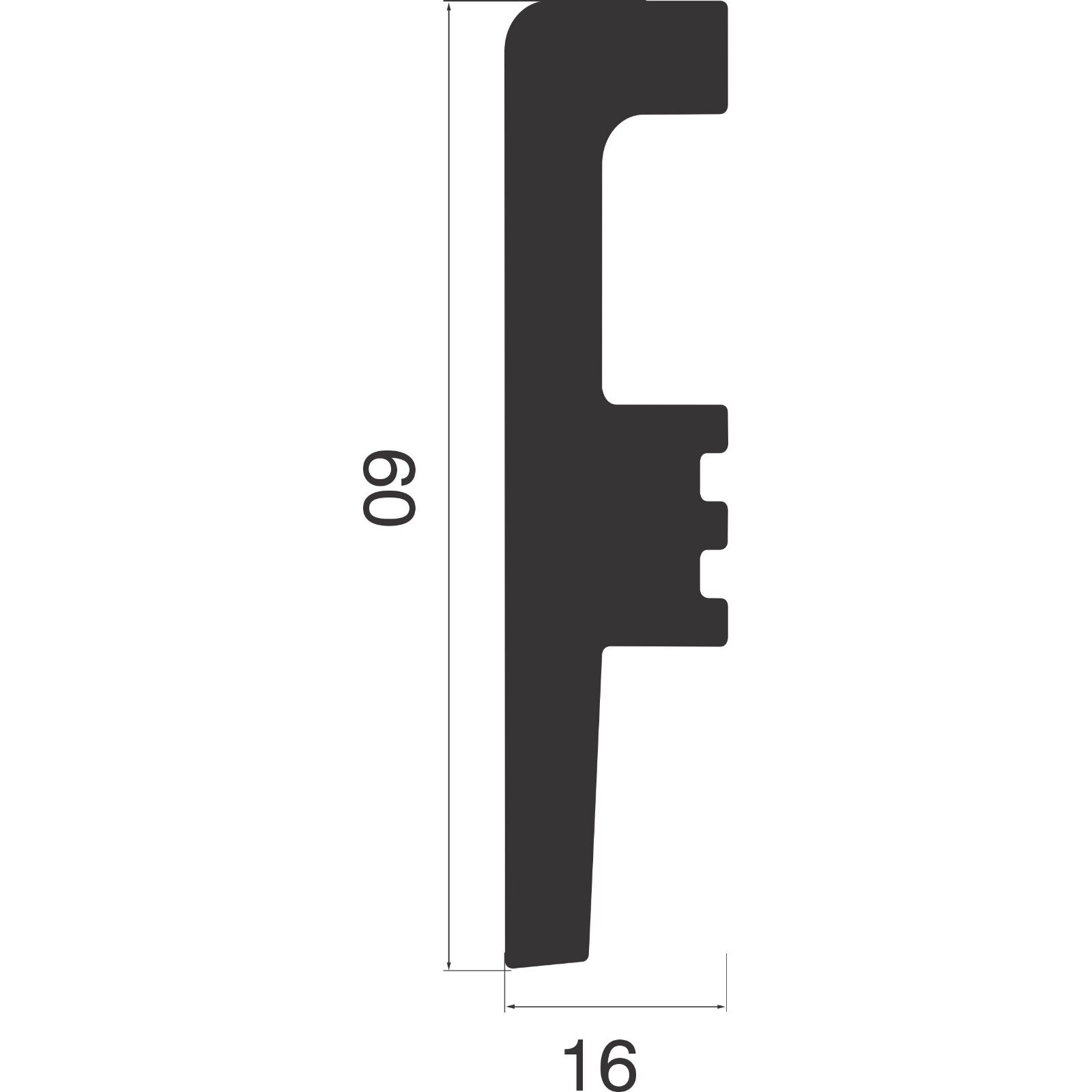 Plinta decorativa polimer dur 60X16x2200 mm PPAP60 - eMAG.ro