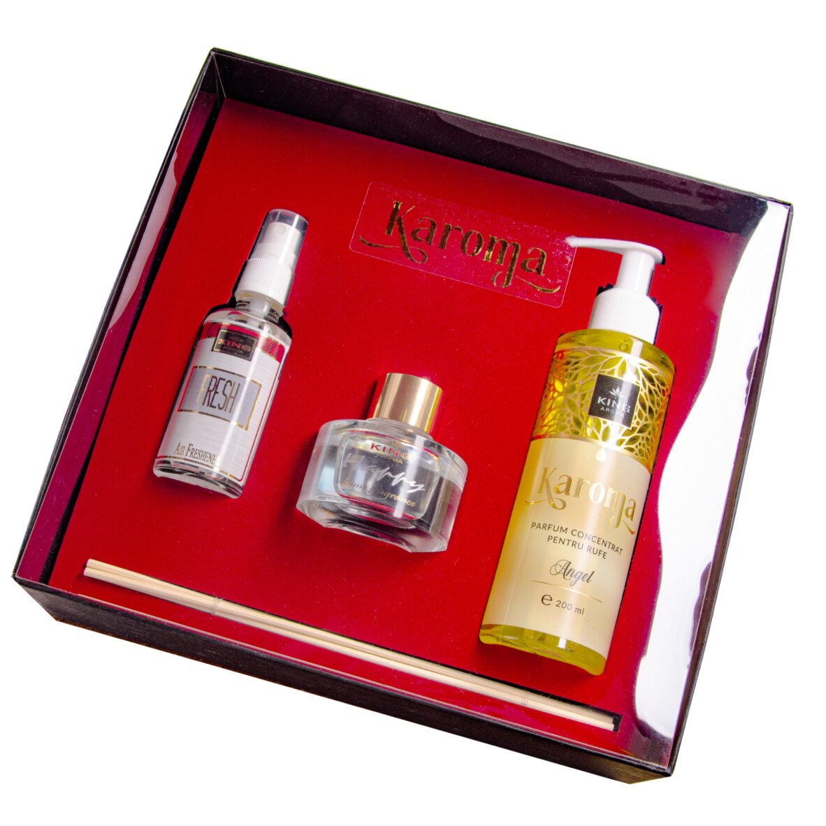 Cutie Karoma 3 piese, Parfum rufe Angel, 200 ml, Odorizant auto Fresh ...