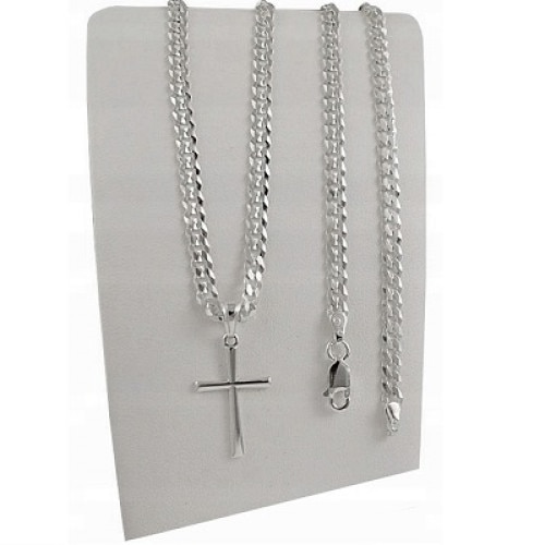 Lantisor barbati, Amor, Argint 925, Pandantiv cruce, 3.80mm x 45cm ...