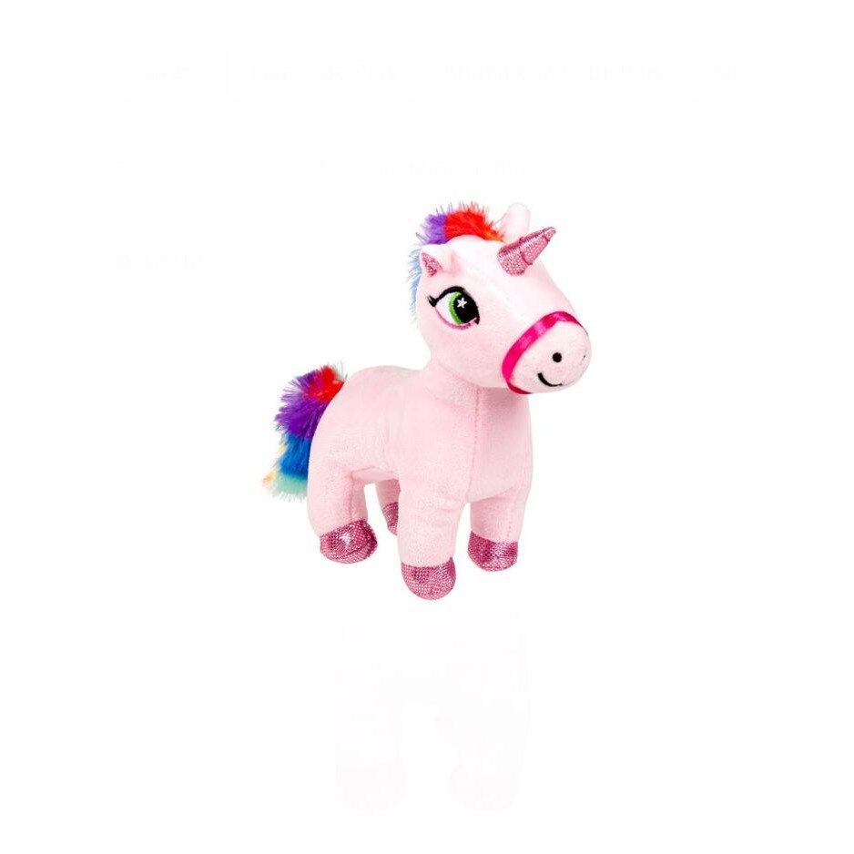 Unicorn de Plus Roz cu Coama Colorata & Coada 16cm - eMAG.ro