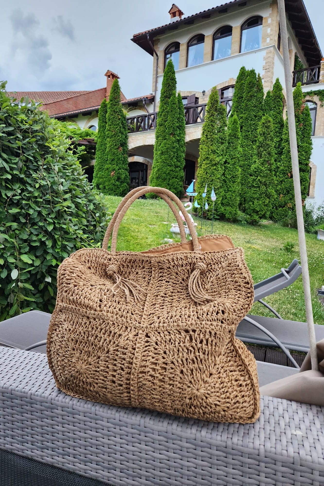 Geanta din rafie model sumer1, 40x40 - eMAG.ro