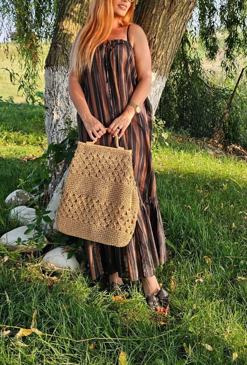 Geanta din rafie model sumer2, mare - eMAG.ro