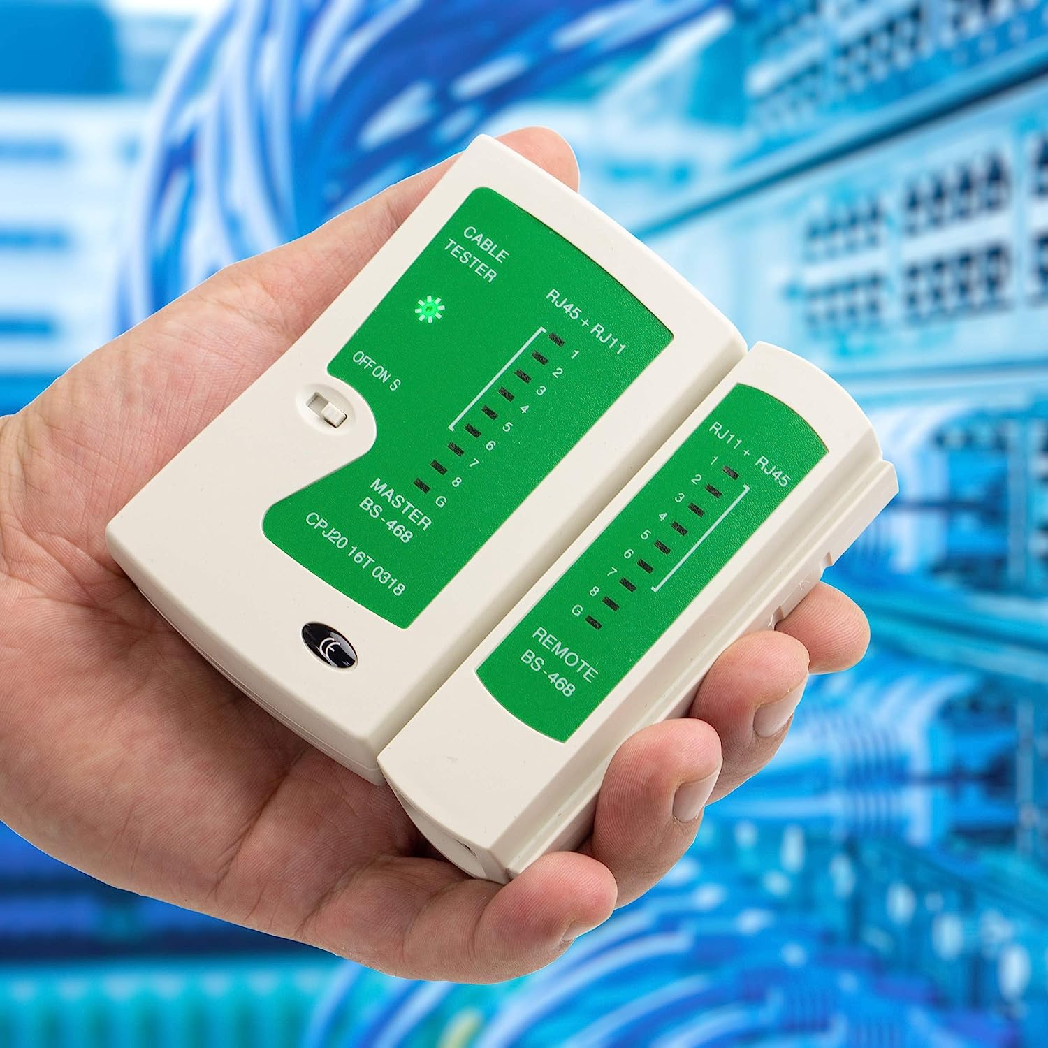 Tester pentru cabluri de retea LAN RJ45/RJ11/RJ12, JENUOS®, Indicatoare ...