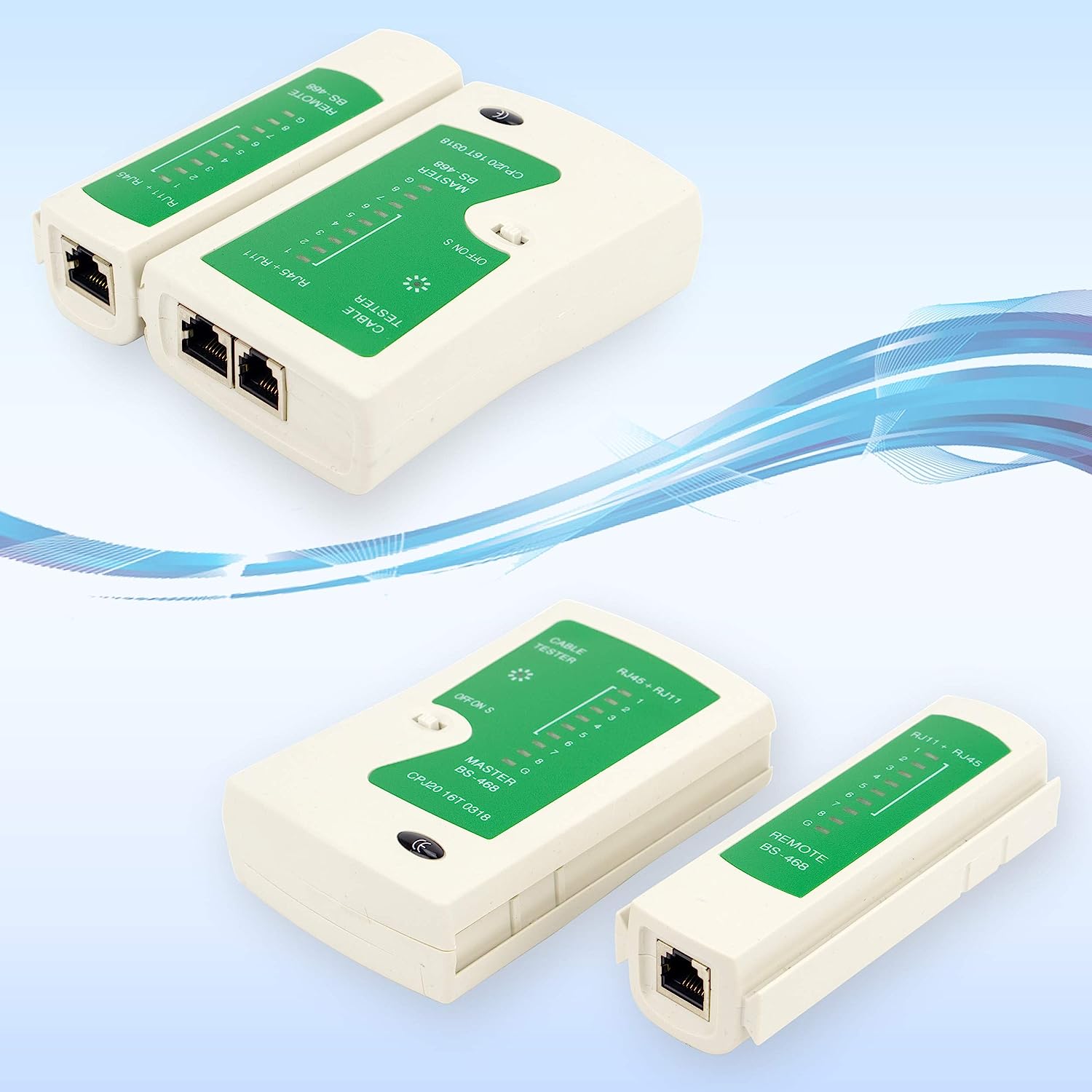 Tester pentru cabluri de retea LAN RJ45/RJ11/RJ12, JENUOS®, Indicatoare ...