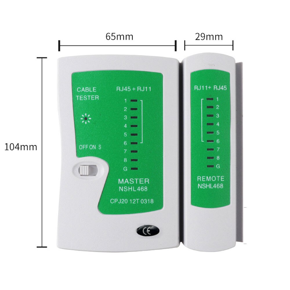 Tester pentru cabluri de retea LAN RJ45/RJ11/RJ12, JENUOS®, Indicatoare ...