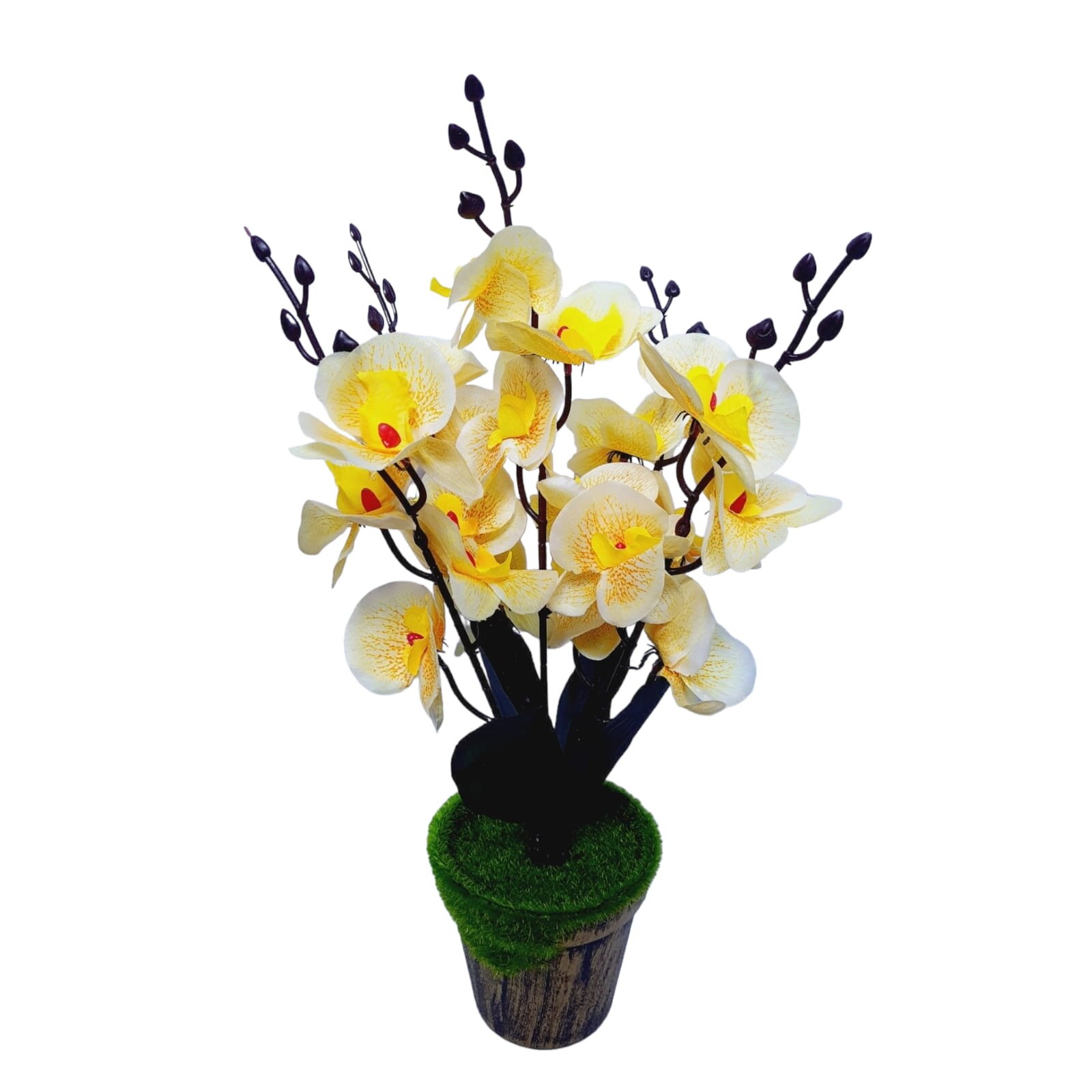 Orhidee artificiala galbena insertie alb - eMAG.ro