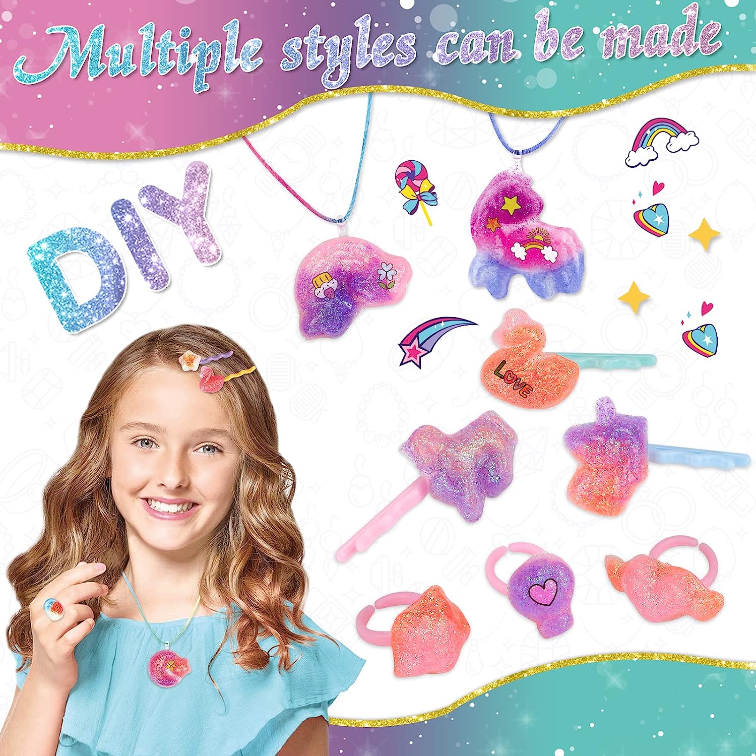 Set creativ pentru copii, confectionarea bijuteriilor din silicon cu ...