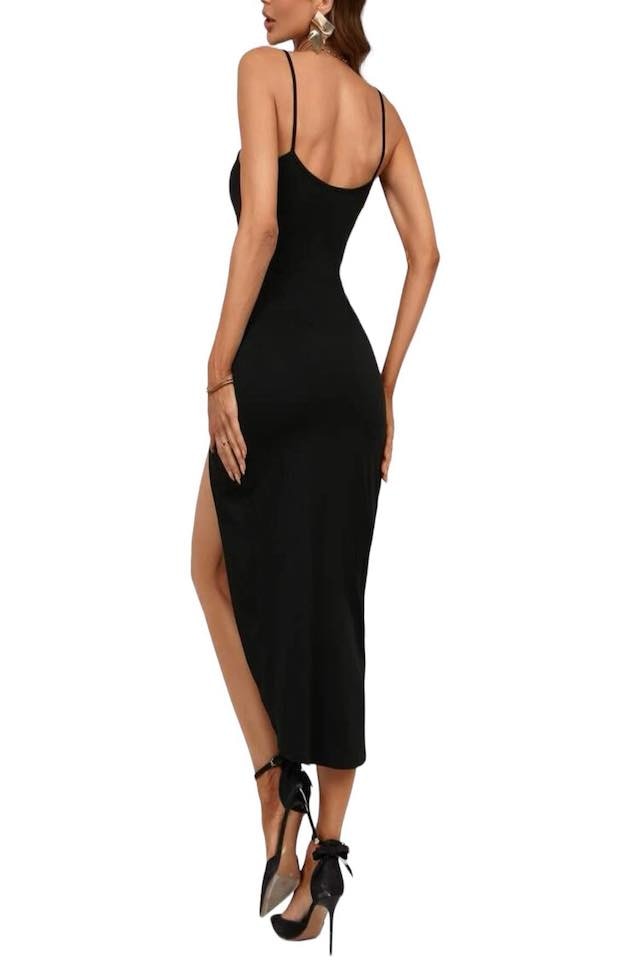 Rochie de eveniment Neagra, cu franjuri din lanturi fine, size S - eMAG.ro