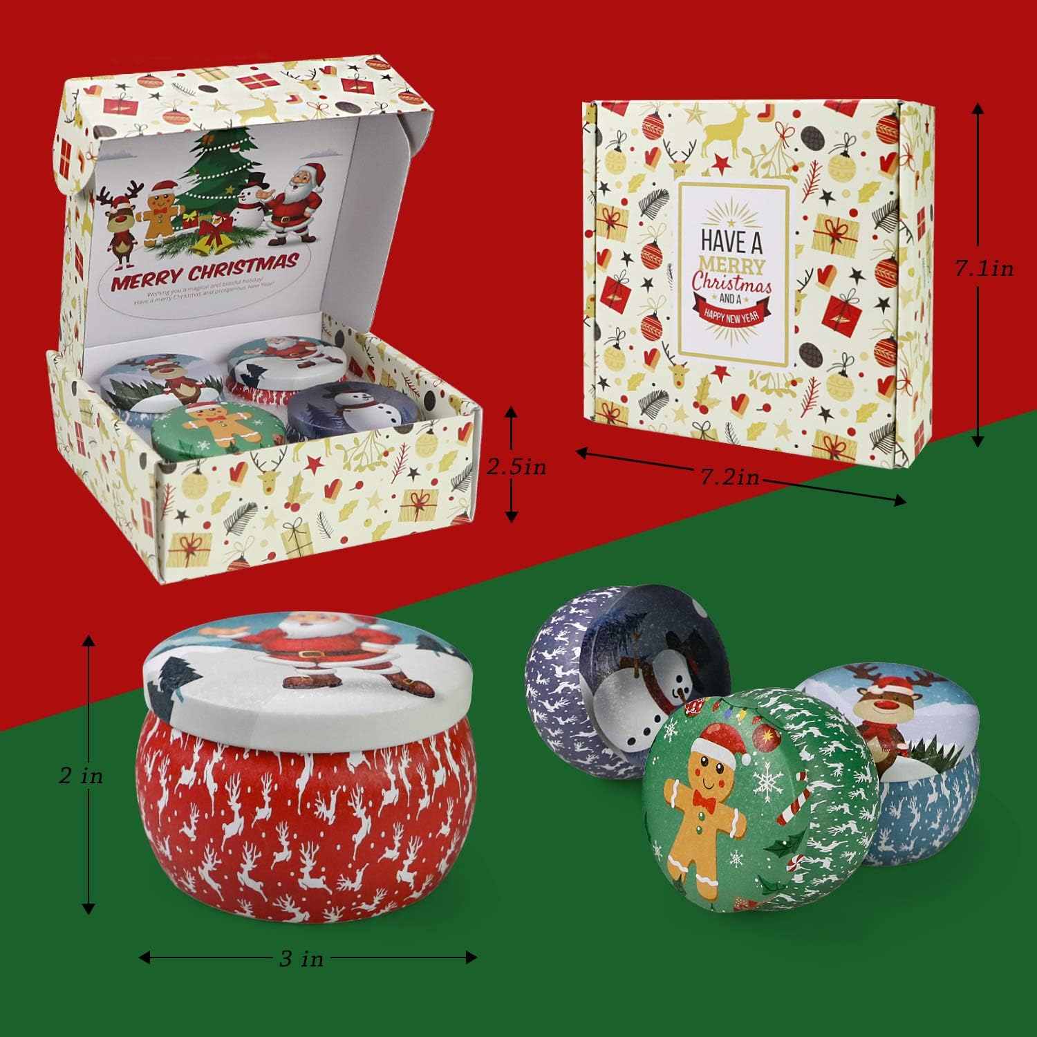 Set de lumanari parfumate de Craciun pentru femei, din ceara de soia ...