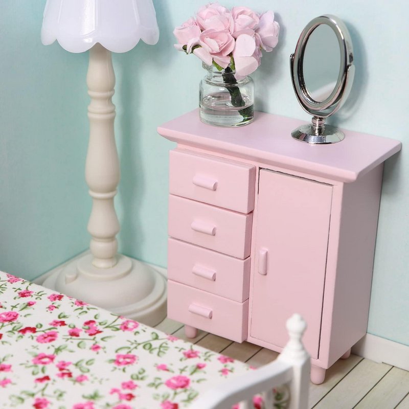 Noptiera pentru papusi, Sunmostar, Lemn, Roz - eMAG.ro