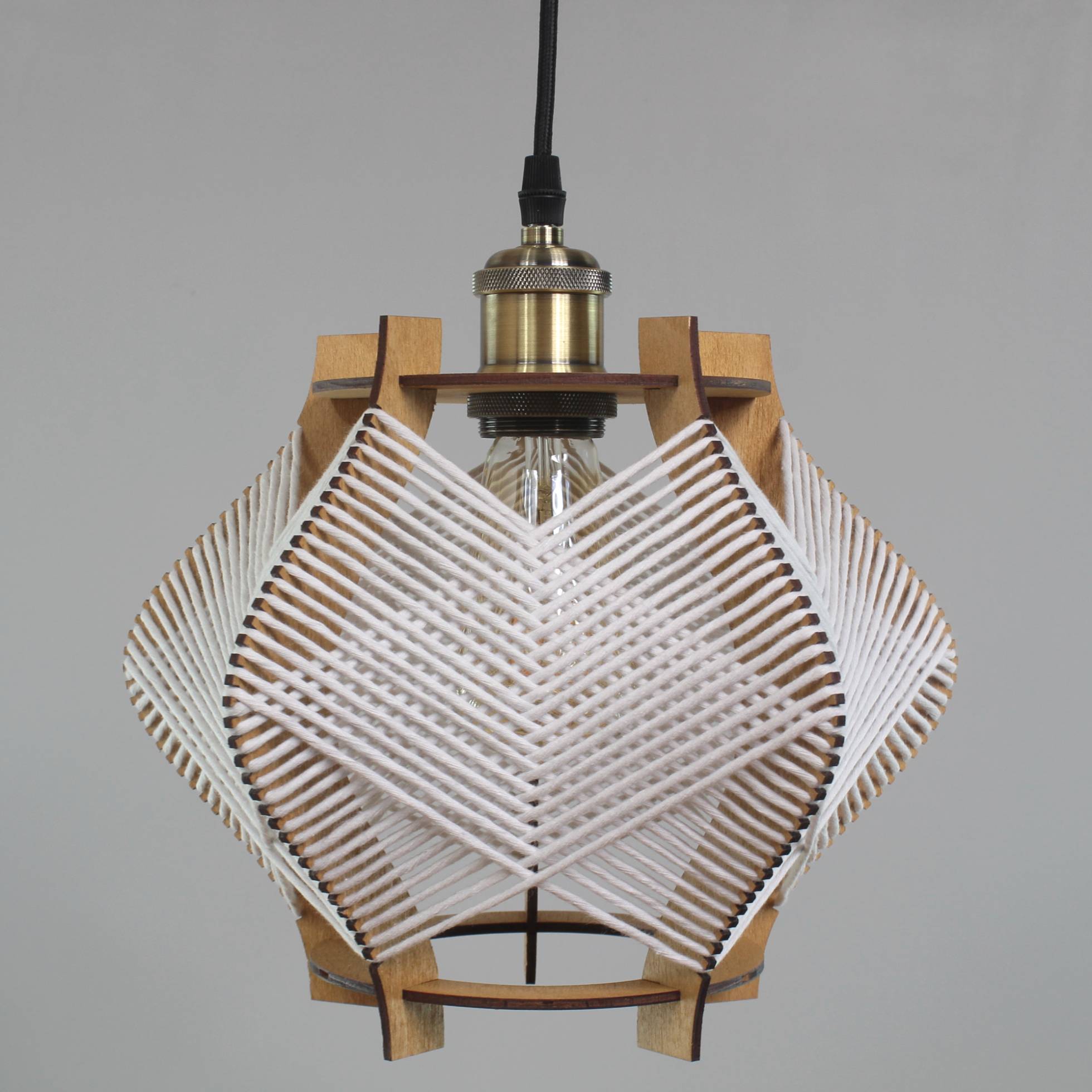 Lustra tip pendul Clio, Moon, Lemn, 33 cm diametru - eMAG.ro