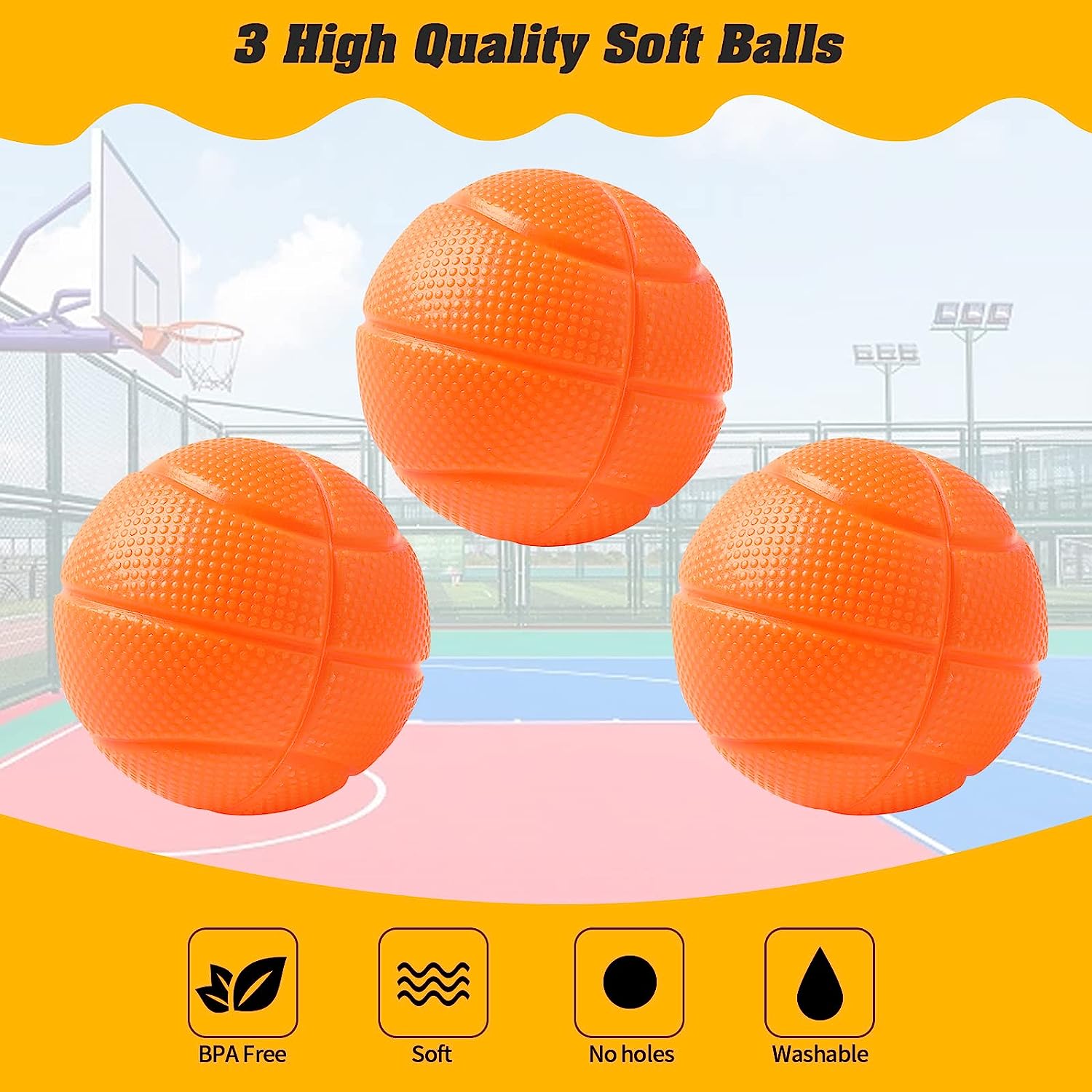 Set cos de baschet, Plastic, Multicolor - eMAG.ro