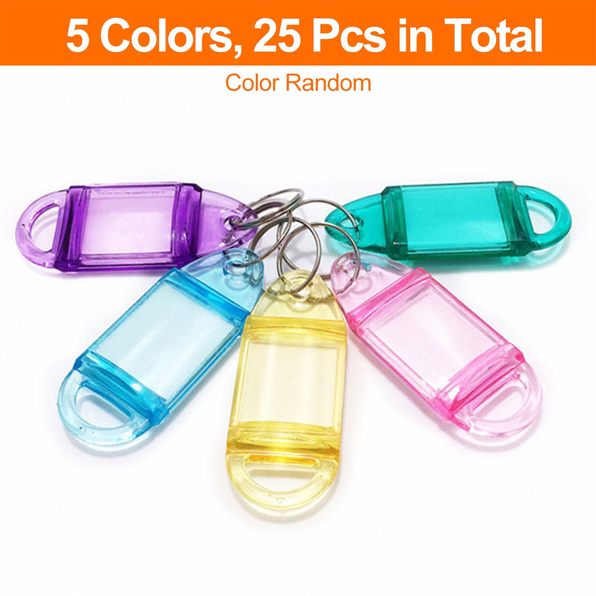 Set 25 brelocuri cu eticheta pentru chei, GelldG, Plastic, Multicolor ...