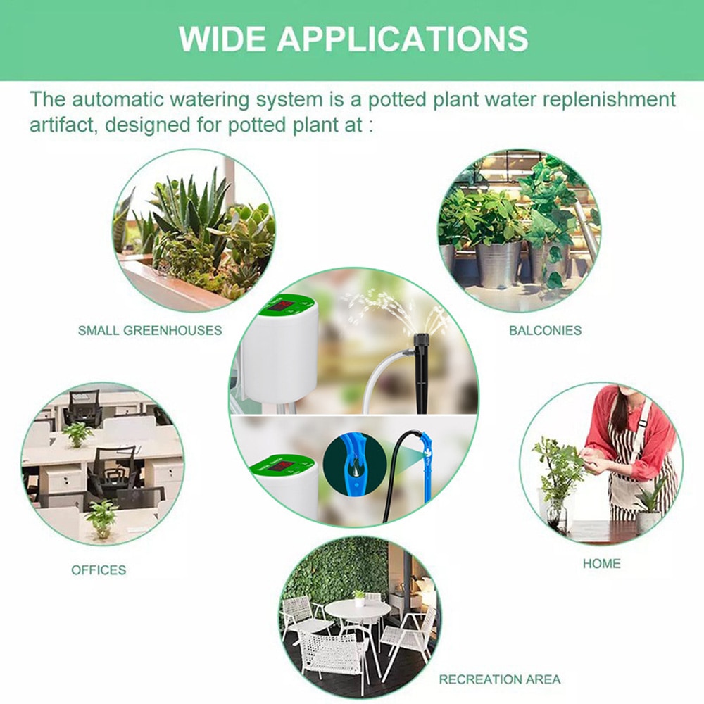 Sistem automat de udare pentru plante in ghivece, GELLDG, Plastic, Alb ...