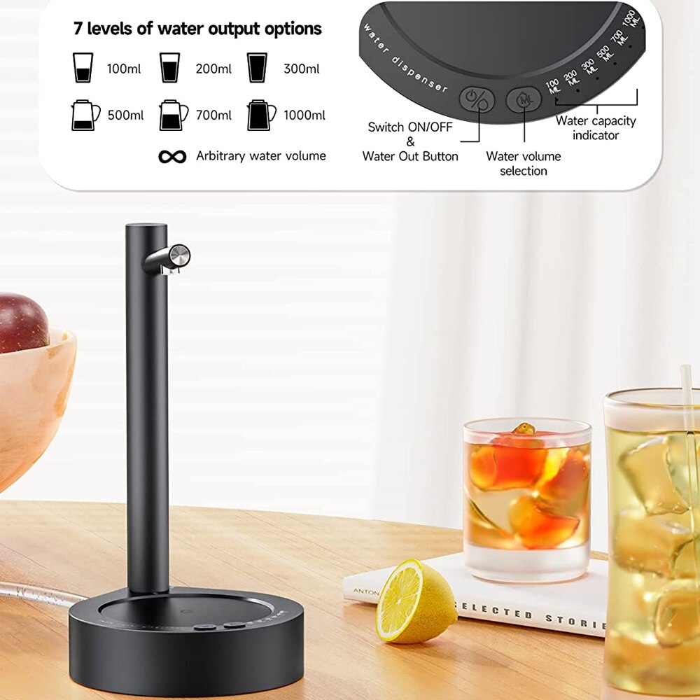 Dozator apa de birou, GelldG, Inox, Incarcare usb, Negru - eMAG.ro