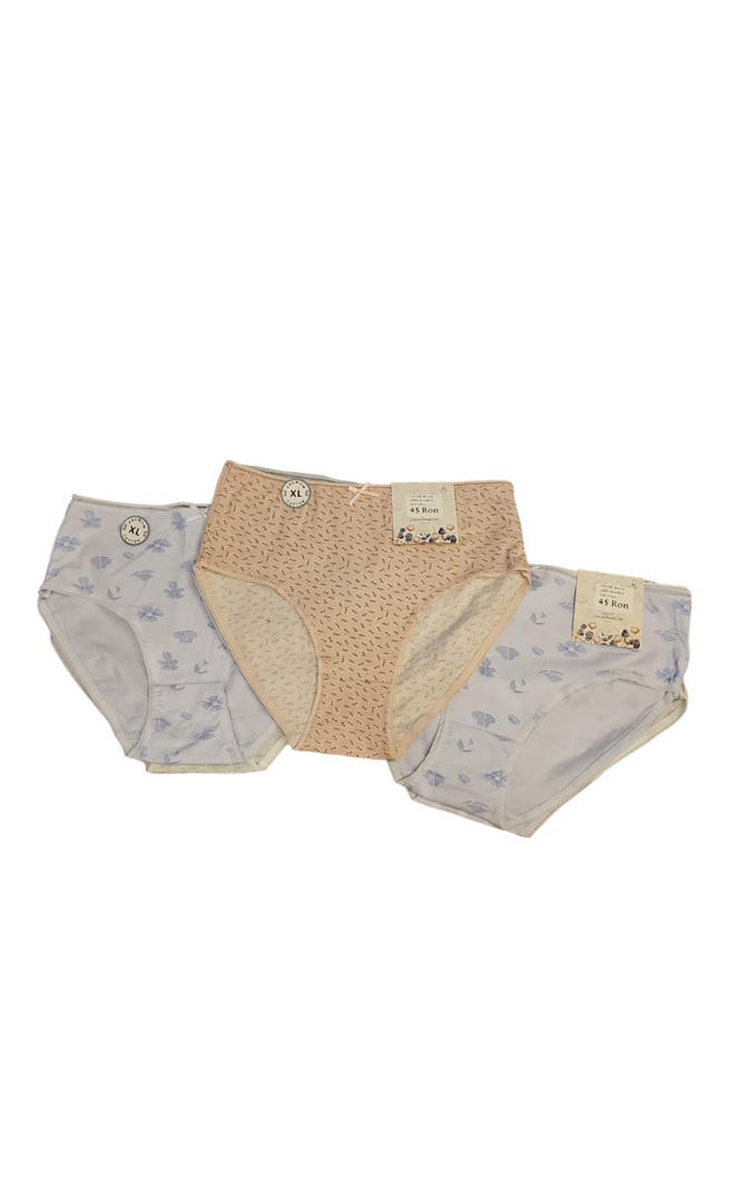 Set 3 chiloti cu talie inalta, bumbac 100%, Multicolor, Heat Underwear ...