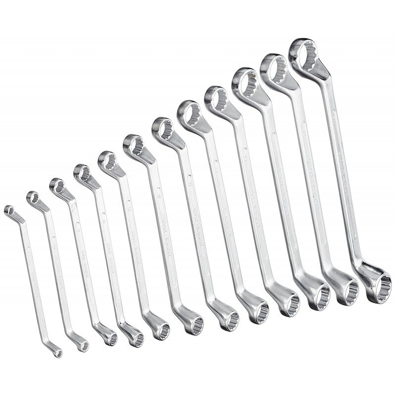 Chei inelare cu cot, 6-32 mm, set 12 bucati, satinate, CrV, Miromoto ...