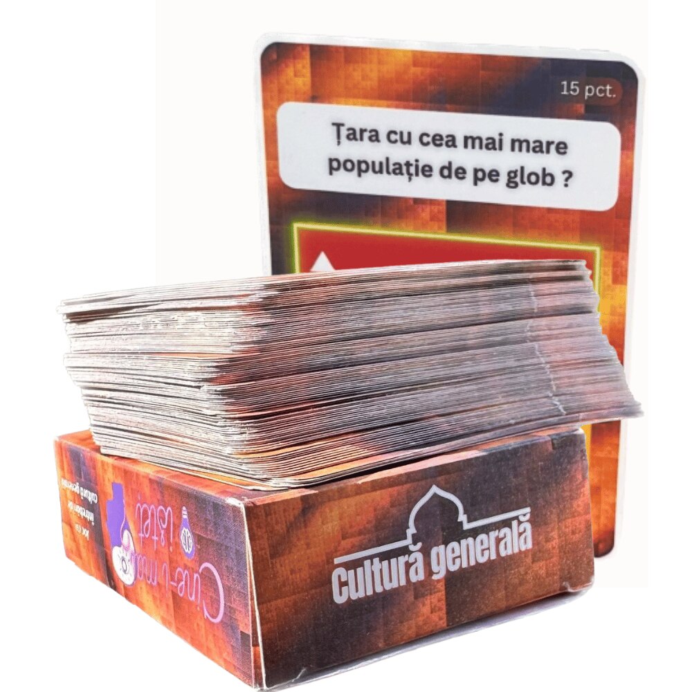 Joc de societate cu intrebari de cultura generala, 100 piese, carton ...