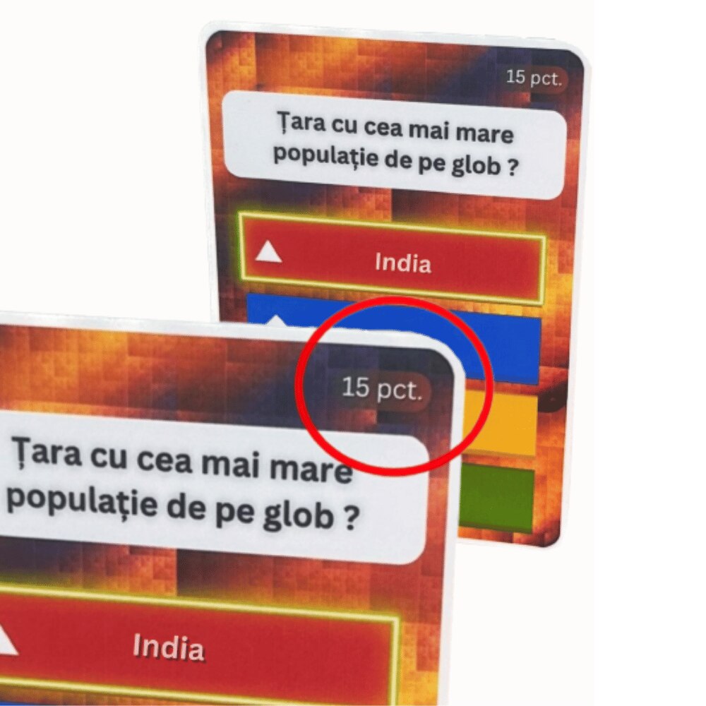 Joc de societate cu intrebari de cultura generala, 100 piese, carton ...